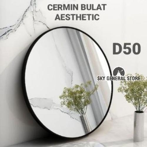 Jual [TERBARU] Kaca Cermin Dinding Diameter 50 CM Model Bulat Aesthetic ...