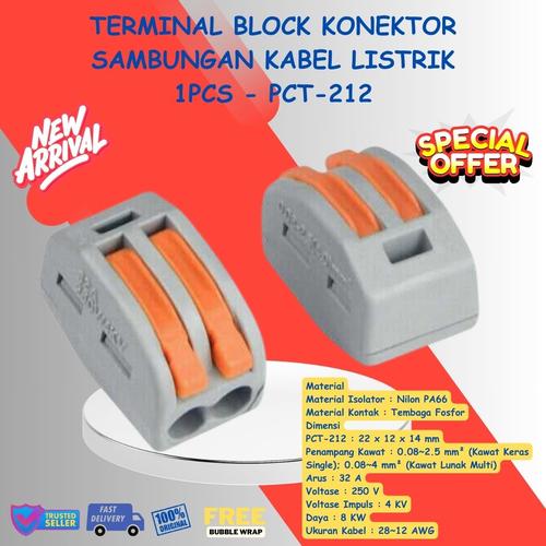 Jual Penyambung kabel Jepit Kunci Wago 2pin Konektor PCT-222 PCT222 222-412 - PCT-212 - Jakarta ...