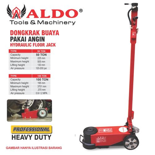 Jual DONGKAR BUAYA PAKAI ANGIN 50 TON - 100 TON /FLOOR JACK/ HYDRAULIC ...