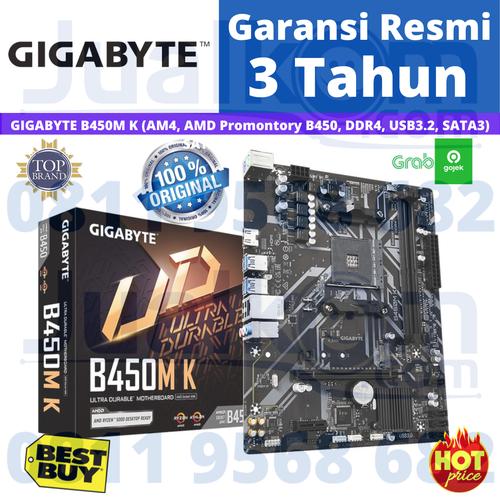 Jual Gigabyte B450M K AM4 AMD Promontory B450 DDR4 USB3.2 SATA3 ...