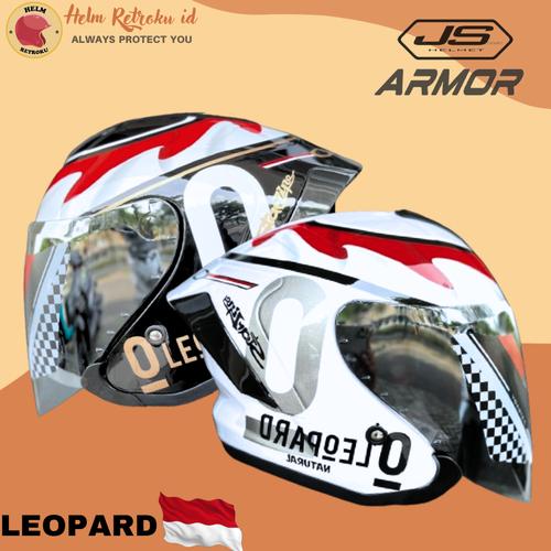Jual Helm JS ARMOR Motif LEOPARD INDONESIA Half Face Original SNI - LEO ...