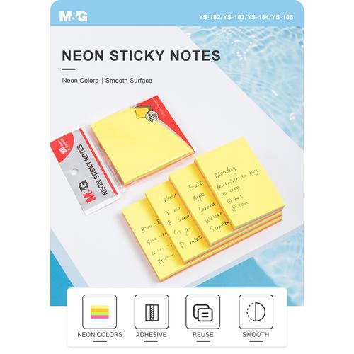 Jual M&G Sticky Notes Neon Color / M&G Penanda Kertas Neon isi 100 ...