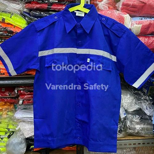 Jual Baju Seragam Kerja Safety Atasan Lengan Pendek IMJ Biru BCA - M ...