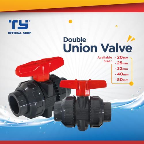 Promo TY Aquarium Double Union Valve Pipa Pipe U-PVC / Stop Kran by 3 ...