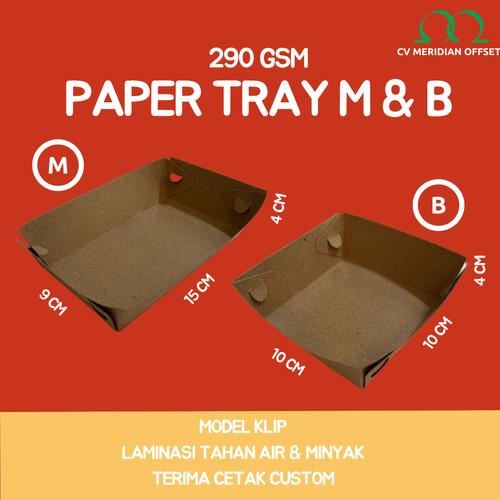 Jual Paper tray food wadah piring kertas box tempat burger kentang ...
