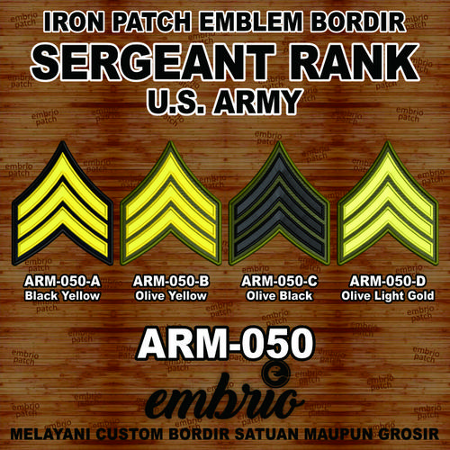 Jual ARM-050 Patch Sergeant Rank us army chevron insignia pangkat ...