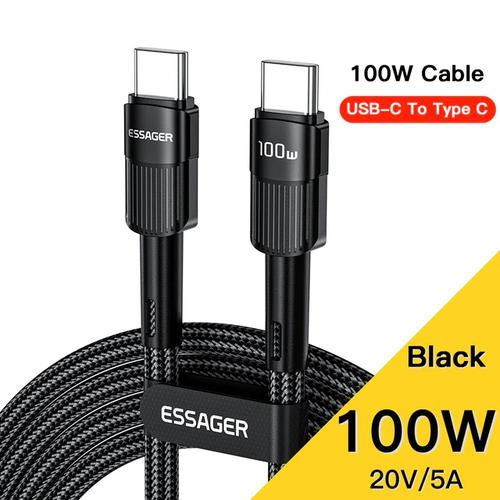 Jual Kabel Data USB Type C to Type C Fast Charging 20V/5A 2 Meter Black ...