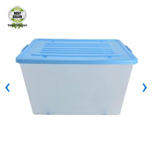 Jual kontainer 150 liter penyimpanan dengan 4 roda warna biru kokoh ...