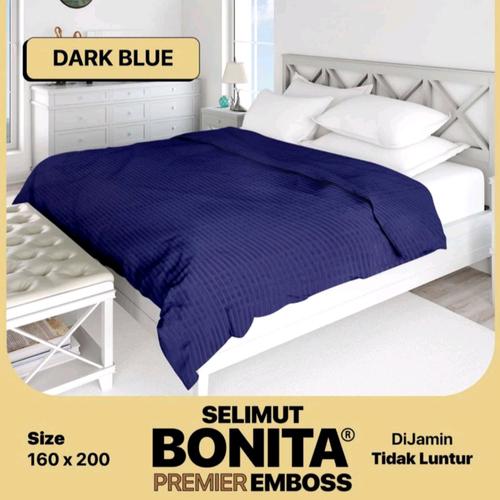 Jual Selimut Bonita Premier emboss uk 160x200 motif dark blue - Kab ...