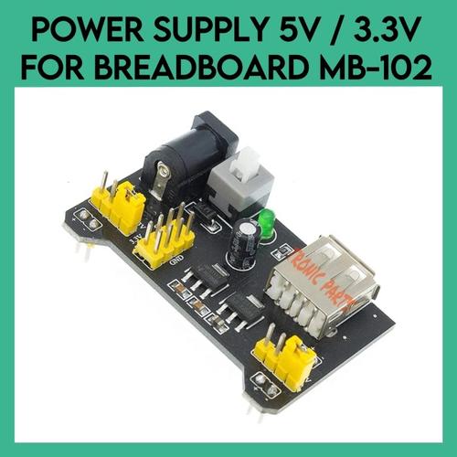 Jual Power Supply Module 5V 3.3V Breadboard MB 102 Protoboard Hitam ...