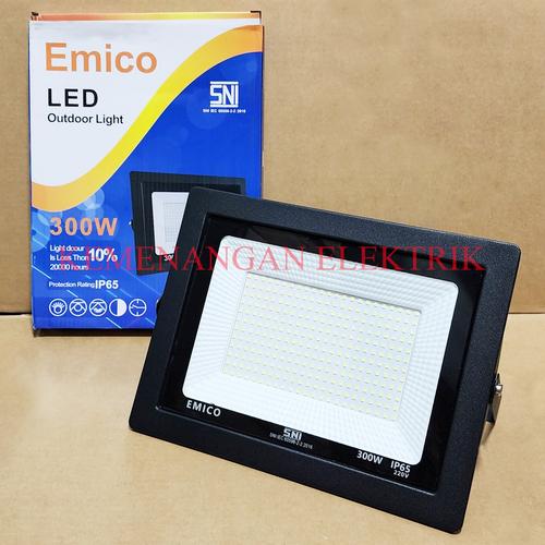 Jual EMICO LAMPU SOROT LED 300W LED FLOOD LIGHT 300 WATT LED TEMBAK ...