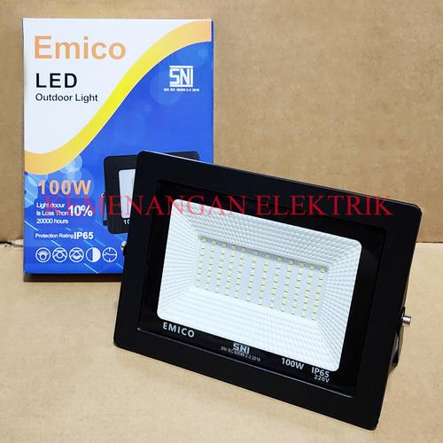 Jual EMICO LAMPU SOROT LED 100W LED FLOOD LIGHT 100 WATT LED TEMBAK ...