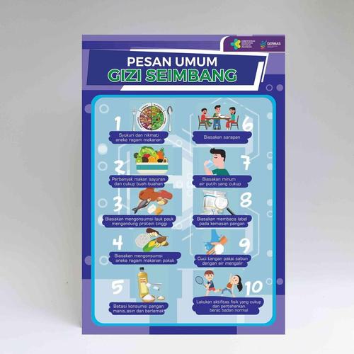 Jual Poster 10 Pesan Gizi Seimbang 2, Poster Gizi, Poster Kesehatan ...