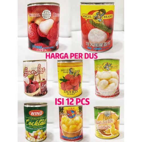 Jual LYCHEE KALENG PER DUS ISI 12/GLOBAL LECI/ANGEL/MAMATA/MANDARIN ...