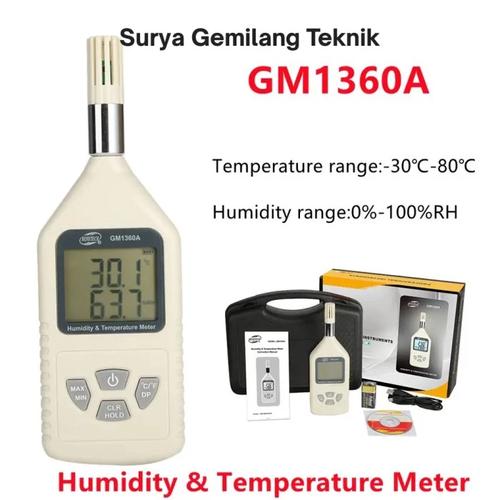 Jual Humidity Temperature Meter Data Logger Benetech GM1360A ...