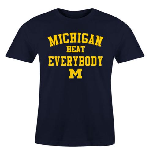 Jual TSHIRT NCAA CFP Michigan Wolverines Slogan Michigan beat Everybody ...