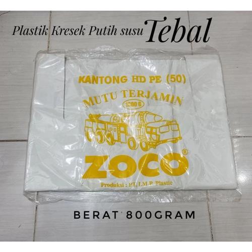 Jual Kantong Plastik Kresek Raja Jumbo 50 Putih Susu Tebal Murah(800gr ...