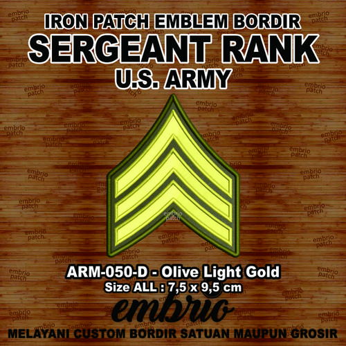 Jual ARM-050-D Chevron Sersan pangkat Sergeant Rank us army patches E5 SGT - Kab. Sleman ...