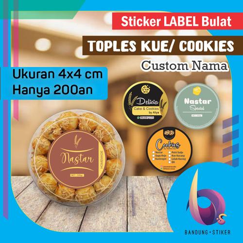 Jual Cetak Stiker Label Bulat Toples Kue Kering Lebaran Ekonomis 4x4 Cm ...