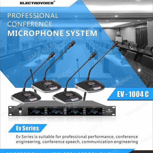 Jual MIC CONFERENCE 4 MIC EV WIRELESS MIC RAPAT ROOM KANTOR ORIGINAL ...