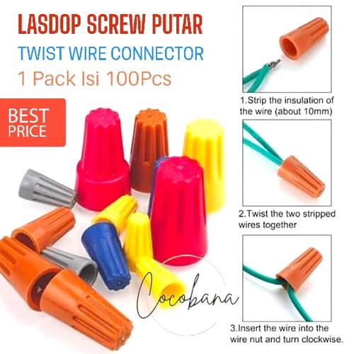 Jual Lasdop Screw Putar Cap Twist Wire Connector Terminal Sambungan ...
