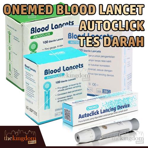 Jual Onemed Blood Lancet Autoclick 26G 28G Refil Jarum Test Ambil Tes ...