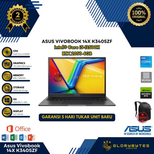 Jual ASUS Vivobook 14X K3405ZF i5 12500H RTX2050 4GB / 16GB 512GB Win11 OHS - 8GBB / 512GB ...