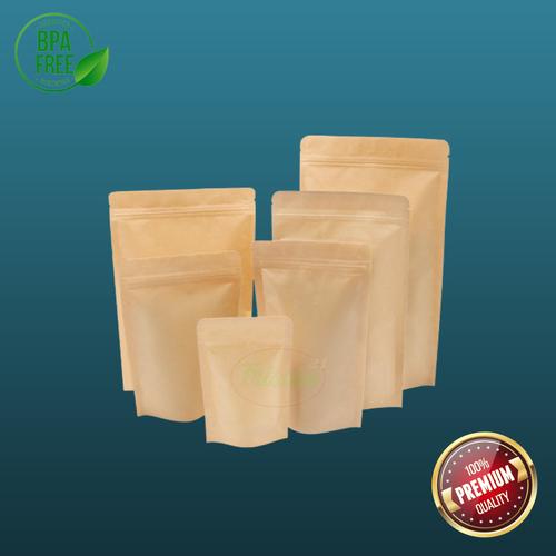 Jual Standing Pouch Kraft Paper non Window/ Zipplock Kemasan Kertas ...