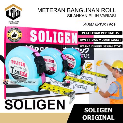 Jual Meteran Bangunan Roll Soligen / Alat Ukur Rol Measuring Tape - 3m ...