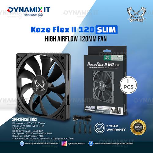 Jual Scythe Fan Kaze Flex II 120 SLIM Black PWM 1800 RPM 120mm Air Flow ...