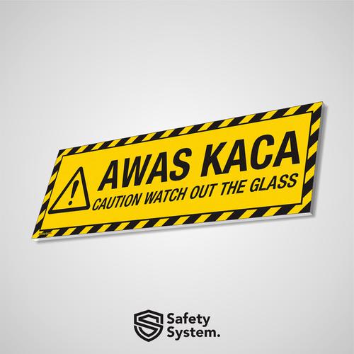 Jual Safety Sign Rambu K3 PVC - Awas Kaca Caution Watch out The Glass ...