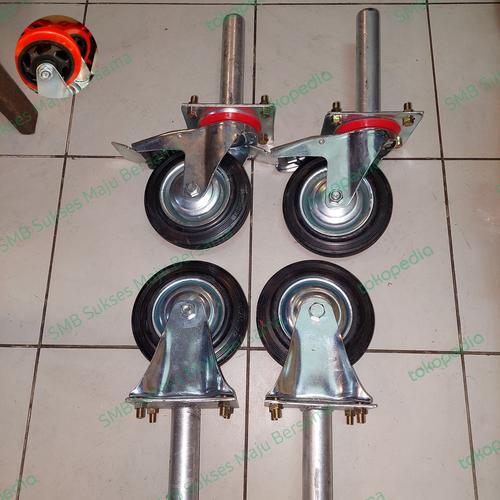 Jual Roda scafolding 6 inch 1 set 4 pcs (2 lock dan 2 tanpa rem ...