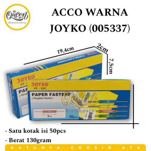 Jual 1 PACK PAPER FASTENER / PENJEPIT KERTAS/ ACCO WARNA JOYKO/ KLIP ...