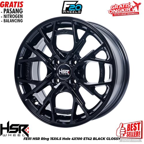 Jual VELG MOBIL HSR FE01 R15X65 H4X100 ET42 BLACK GLOSSY - Kota Depok - F20 Wheels | Tokopedia