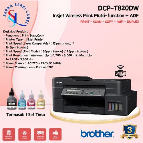 Jual BROTHER DCP-T820DW Printer Ink Tank Multifunction T820 WiFi Duplex ...
