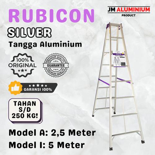 Promo Tangga Lipat Aluminium Ukuran 2,5 Meter | Rubicon Silver | 1,3 MM ...