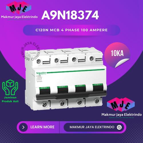 Jual MCB 4 Phase 100 Ampere 3P 100A C120N 10kA Schneider ORI SNI ...