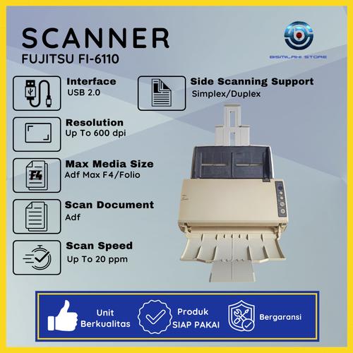 Jual Scanner Fujitsu FI-6110 Bisa Scan Folio F4 Atau Legal Siap Pakai ...