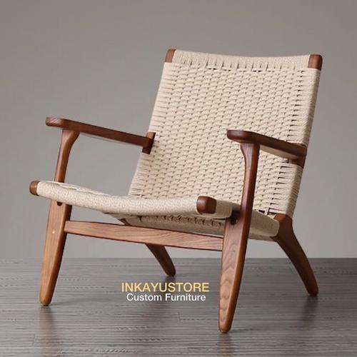 Jual Kursi santai kayu jati anyaman tali modern, Kursi males jati ...