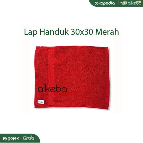Jual Kain Lap Handuk SerbaGuna Warna Merah 30 x 30 cm - Cleaning cloth ...