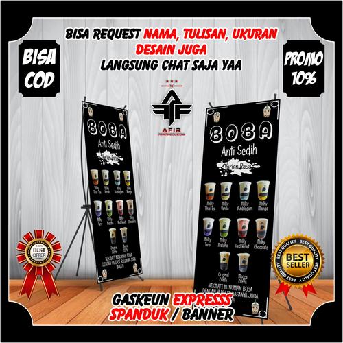 Jual X Banner Boba Drink Kekinian VIral Keren Ukuran 60x160cm - SPANDUK ...