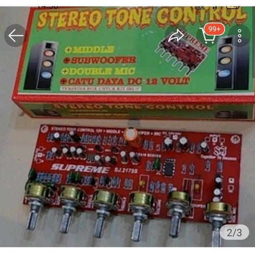 Jual Fine tone control stereo middle plus subwoofer +extra mic dc 12vol ...