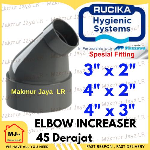 Jual Reducer Knee 3x2 4x2 4x3 45 derajat PVC Reducing Elbow Increaser Keni - 3 x 2 inch - Kota ...