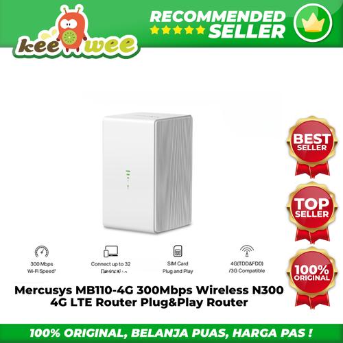 Jual Mercusys MB110-4G 300Mbps Wireless N300 4G LTE Router Plug&Play ...