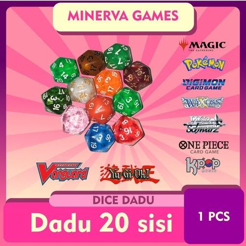 Jual Dice / dadu 20 sisi Pokemon, mtg, yugi, DND V2 Transparant 2 - 1 ...