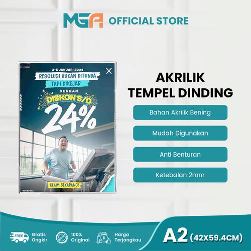 Jual TEMPAT BROSUR TEMPEL / AKRILIK DINDING / SIGN HOLDER ACRYLIC A2 ...