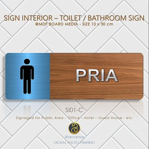 Jual Papan Rambu Petunjuk TOILET SIGN KAYU Gambar Tanda WC Restroom ...