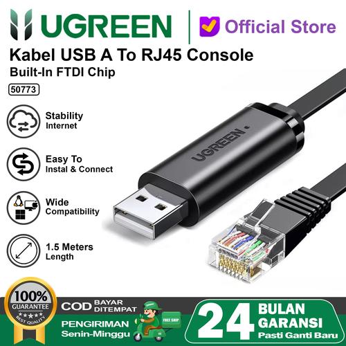 Promo UGREEN LAN Ethernet to USB RJ45 Console Flat Kabel 50773 - USB-A ...