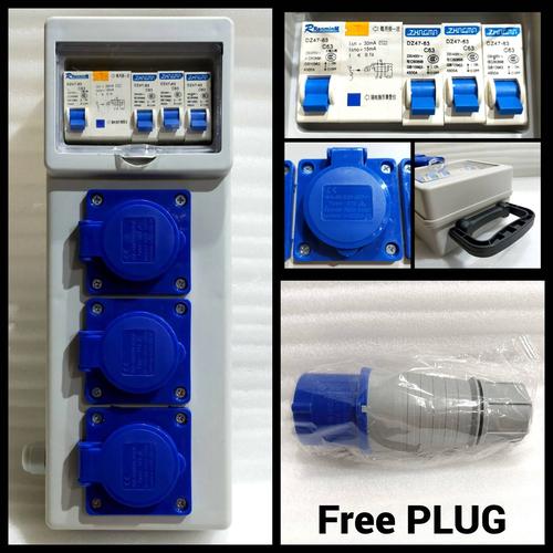 Jual Industrial 3 Way Distributional Box 3P 16A 220V DB Plug Socket ...