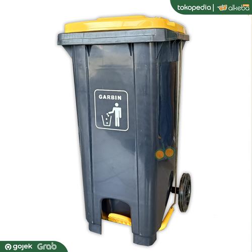 Jual Garbin Dust Bin Outdoor Tempat Sampah Injak Pedal 120 L Hitam ...